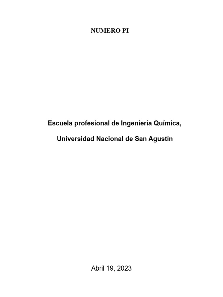 Numero Pi Pdf Pi Funciones Trigonométricas