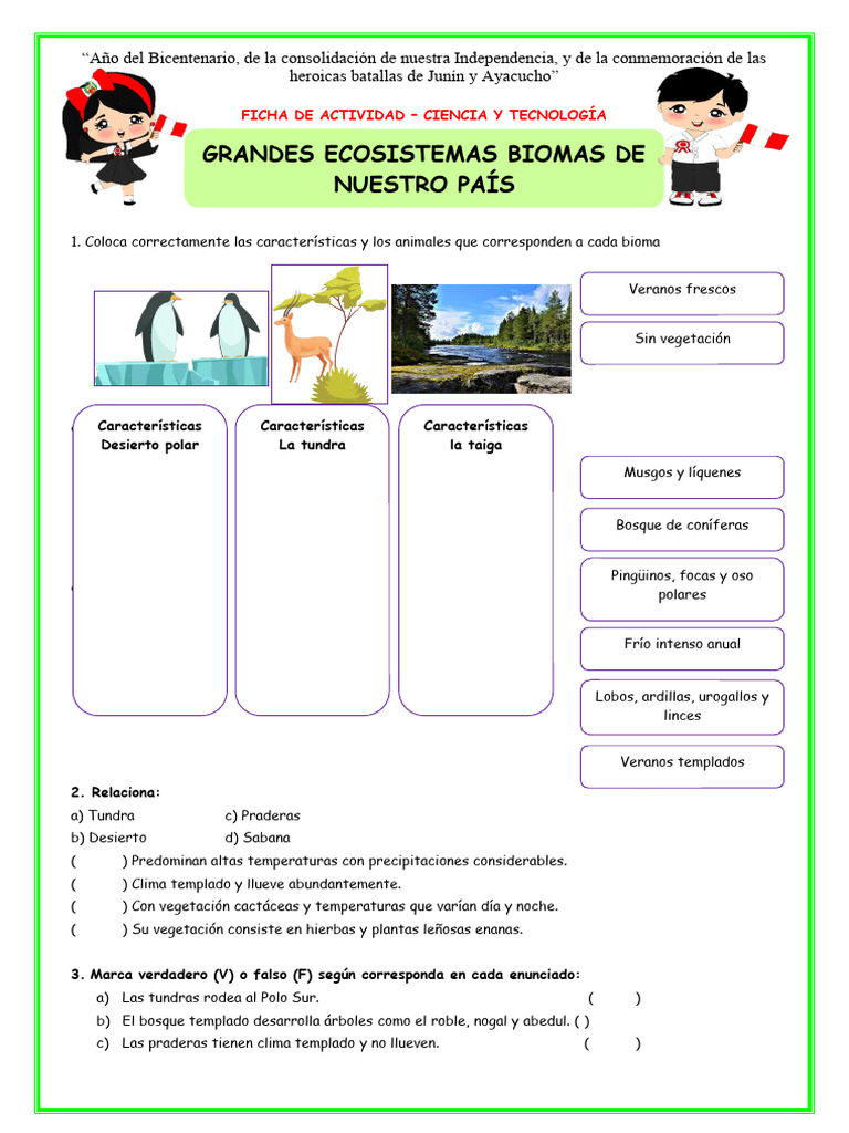 Ficha - Viern-Cyt-Grandes Ecosistemas Biomas de Nuestro País | PDF