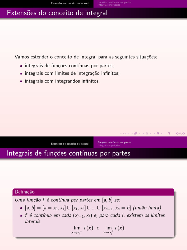 Aula 09 - Integrais Impróprias | PDF | Integrante | Limite (Matemática)