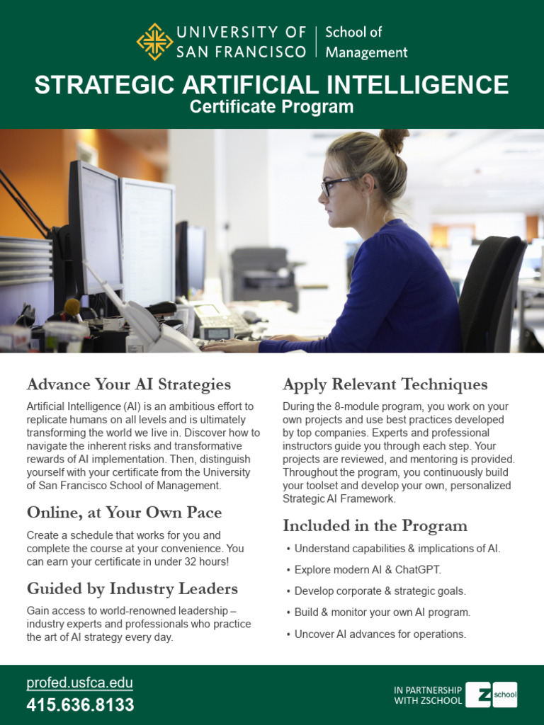 USFCA Strategic Artificial Intelligence Program Brochure | PDF ...