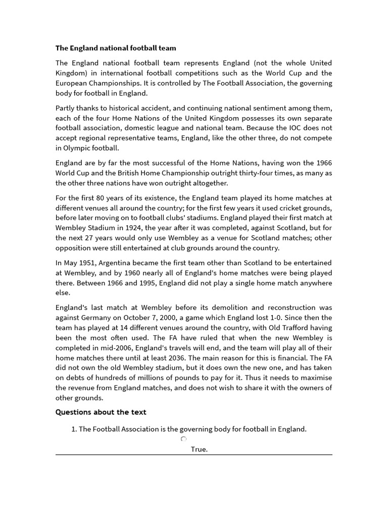 2 - The England National Football Team | PDF | England National ...