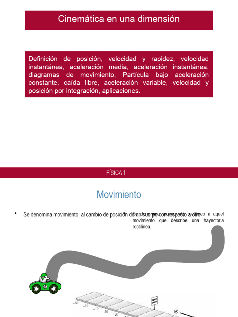 S05 - S1 - Cinemática en 1D | PDF | Vector Euclidiano | Cinemática