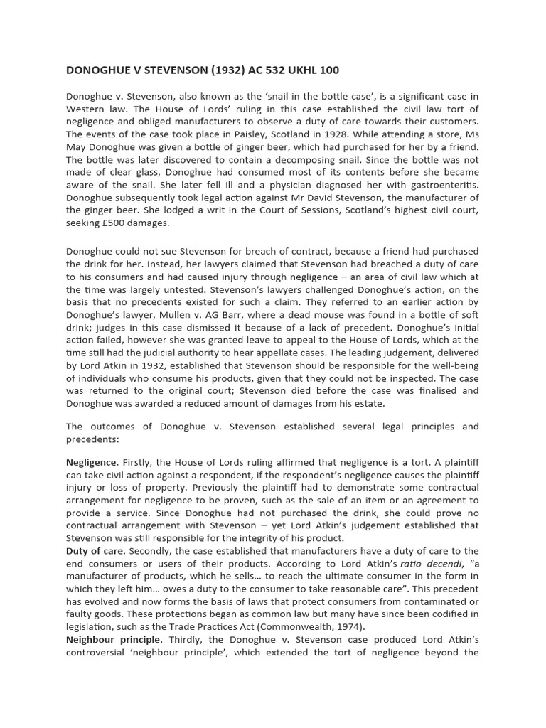 DR Sumaili Law of Torts Module | PDF | Negligence | Causation (Law)