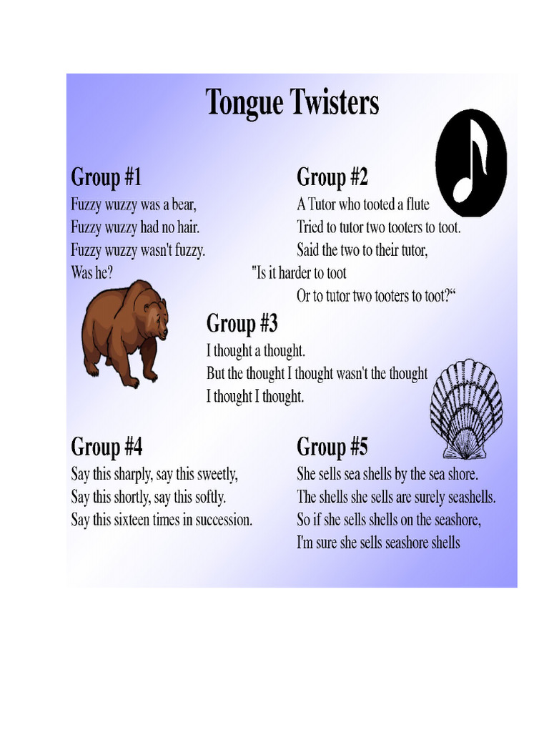 Tongue Twister For This Monday | PDF