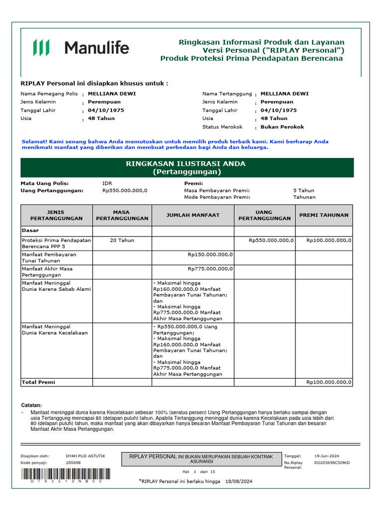 Ilustrasi PPPB Melliana Dewi 100 Juta | PDF | Pengelolaan Keuangan & Uang