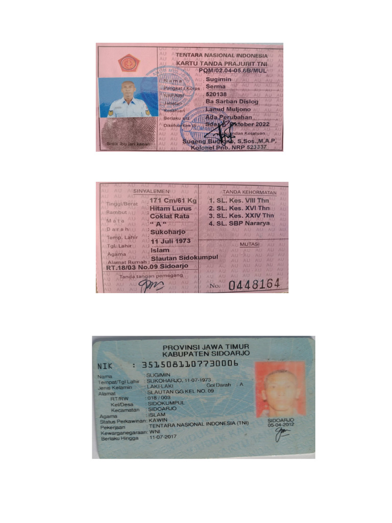 KTA Dan KTP SUGIMIN | PDF