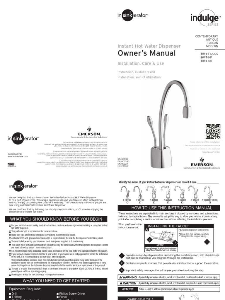 Steaming Hot Water Tap Installation Guide en 4997892 | PDF | Sink | Tap ...