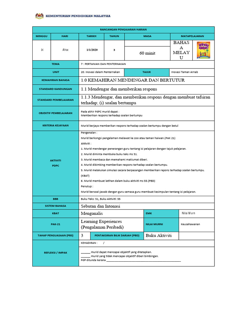 RPH BM THN 3-Unit 20 (M30) | PDF