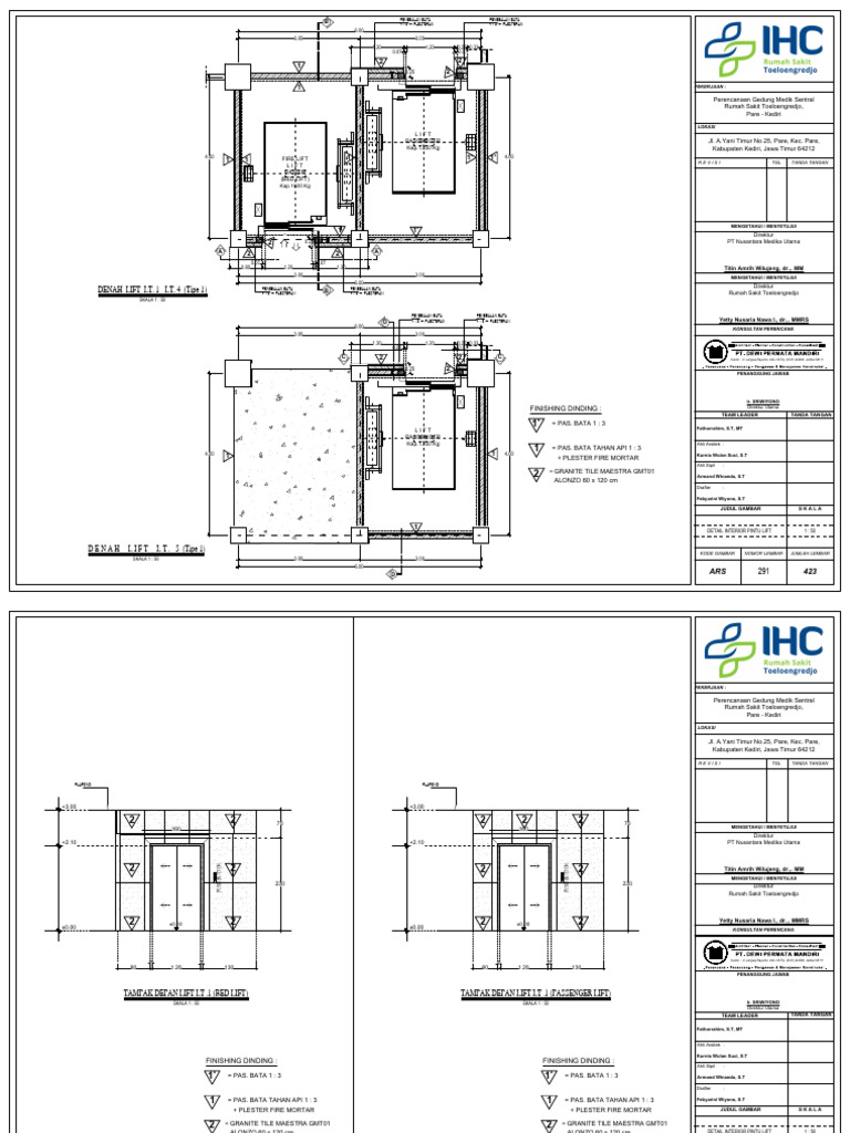 Denah Lift Lt. 1 - Lt. 4 (Tipe 1) : Pekerjaan | PDF