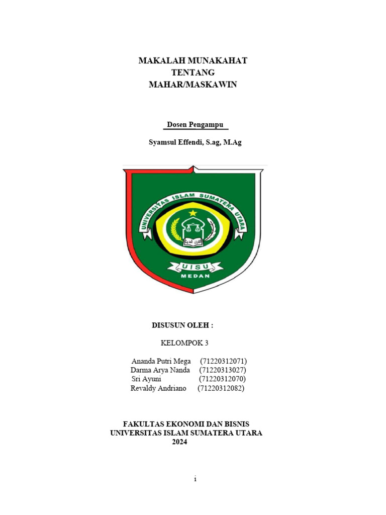 Makalah Tentang Mahar Dalam Islam | PDF