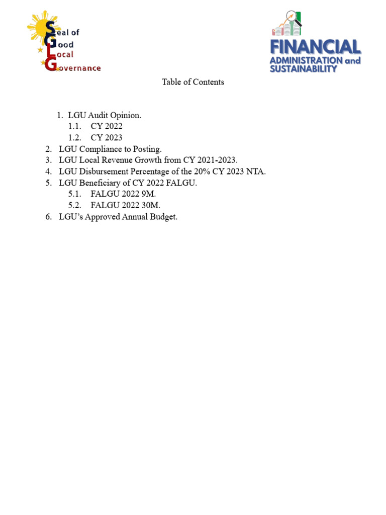 LGU Financial Audit and Compliance Report | PDF | Finance & Money ...