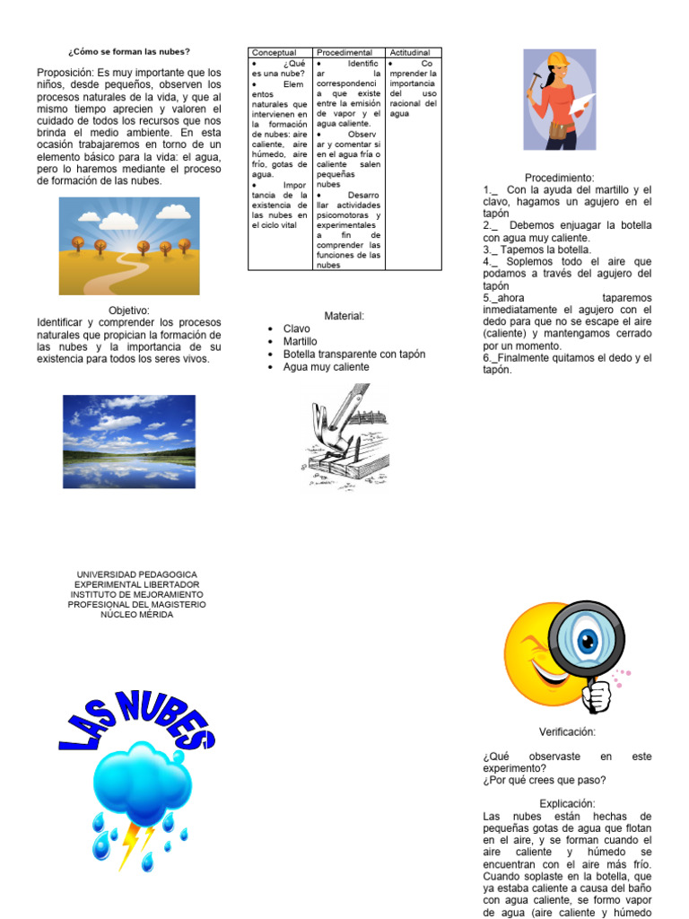 Cómo Se Forman Las Nubes Pdf Papel Agua
