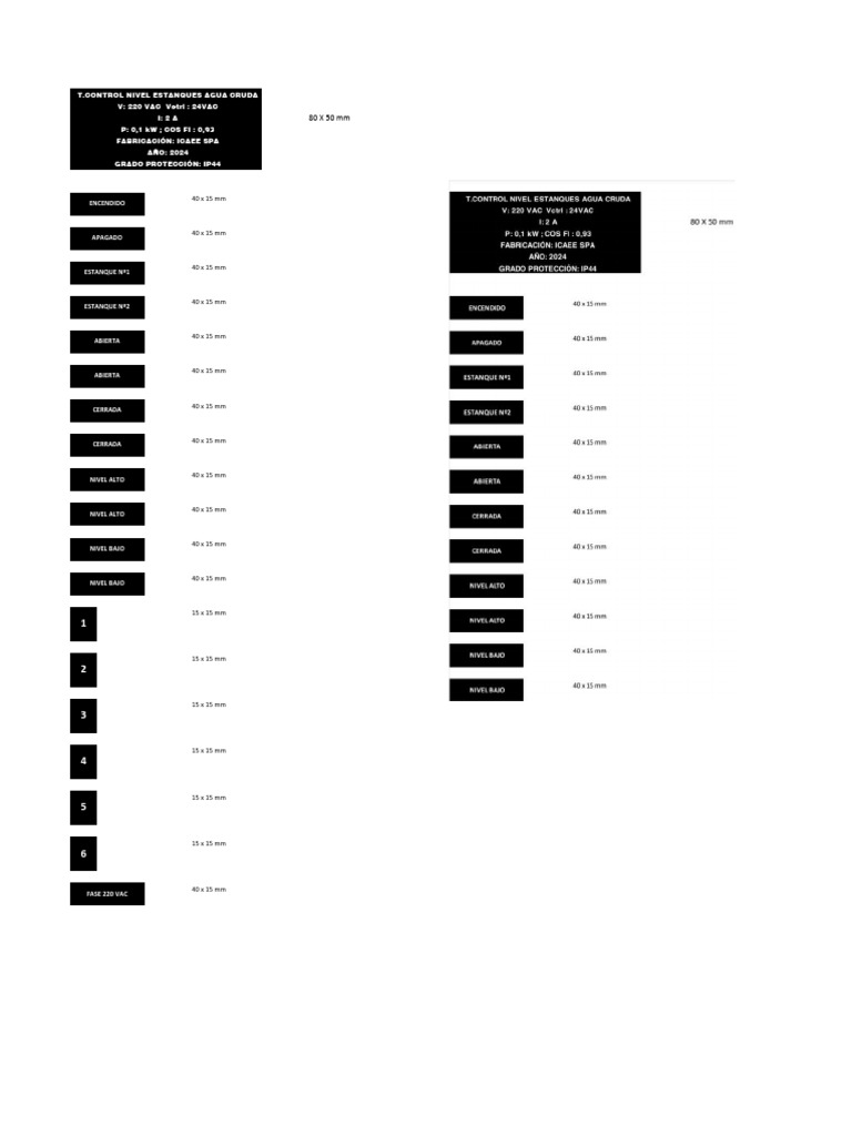 Planilla Diseño de Lamicoid Tableros | PDF