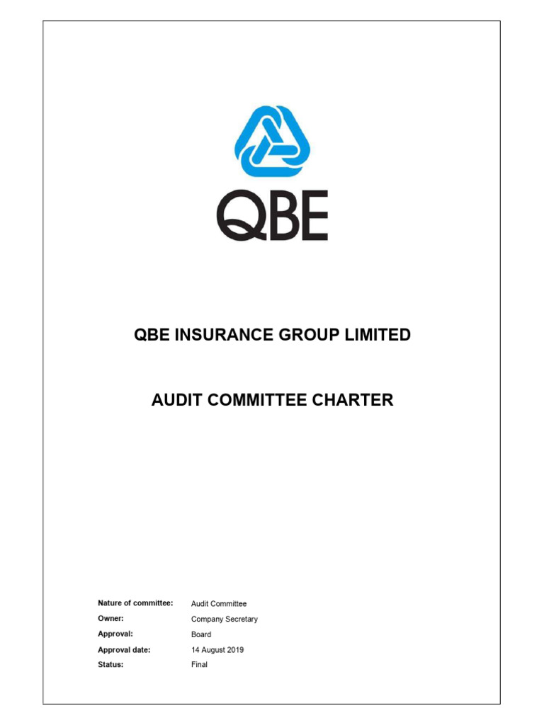 QBE Audit Committee Charter | PDF | Internal Audit | Internal Control