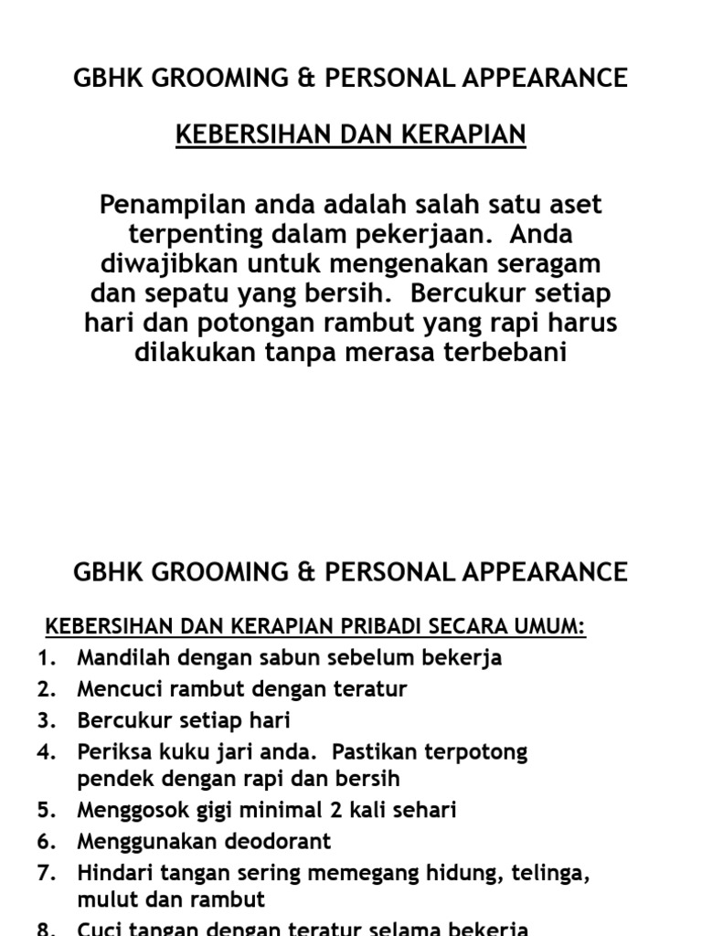 Grooming & Personal Appearance (Ind) | PDF | Gaya Hidup