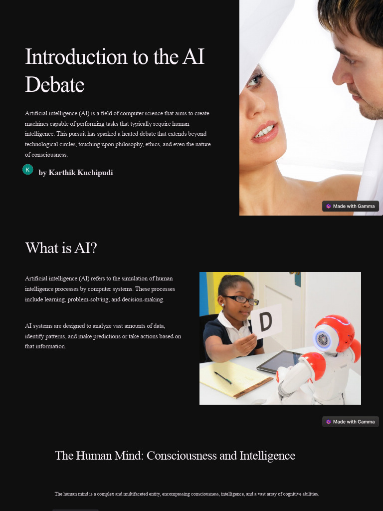 Introduction To The AI Debate | PDF | Intelligence (AI) & Semantics ...