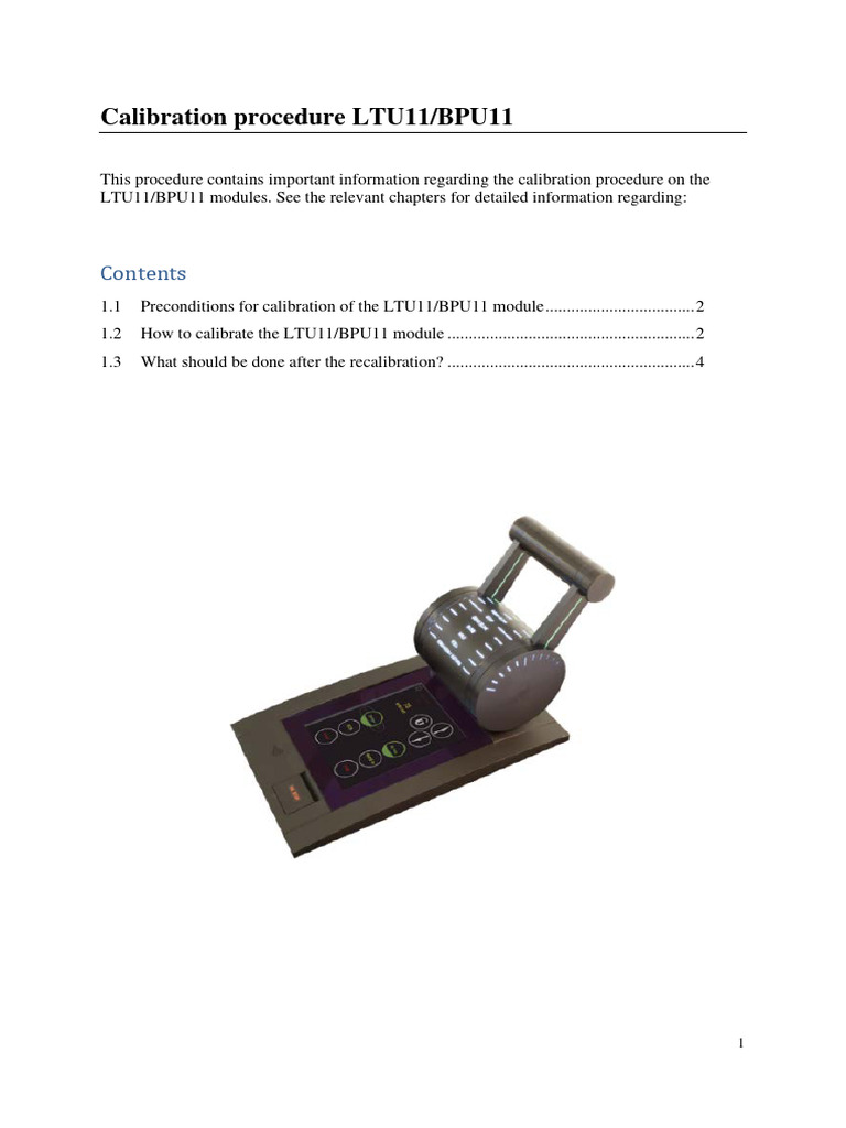 Calibration Procedure LTU11BPU11 | PDF | Computing