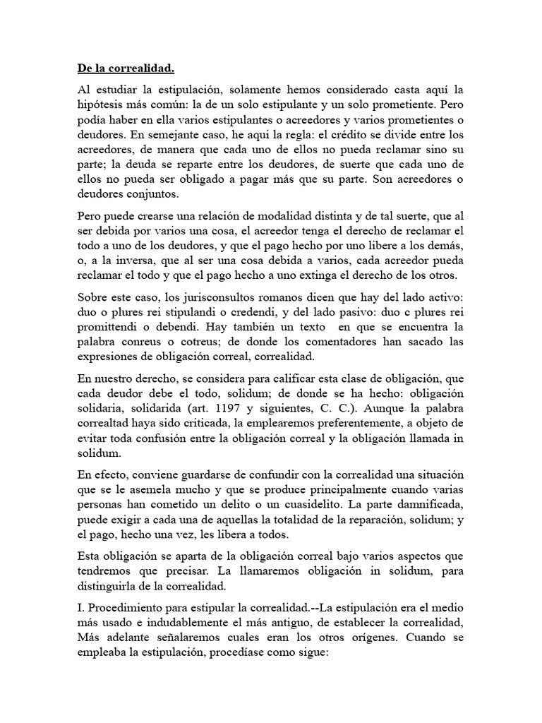 Obligación Correal: Definición y Características | PDF | Pagos