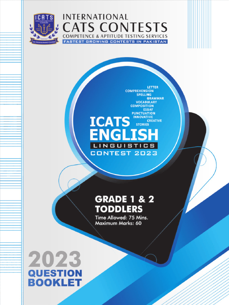 ICATS English Contest 2023 for Toddlers | PDF | Language Arts & Discipline