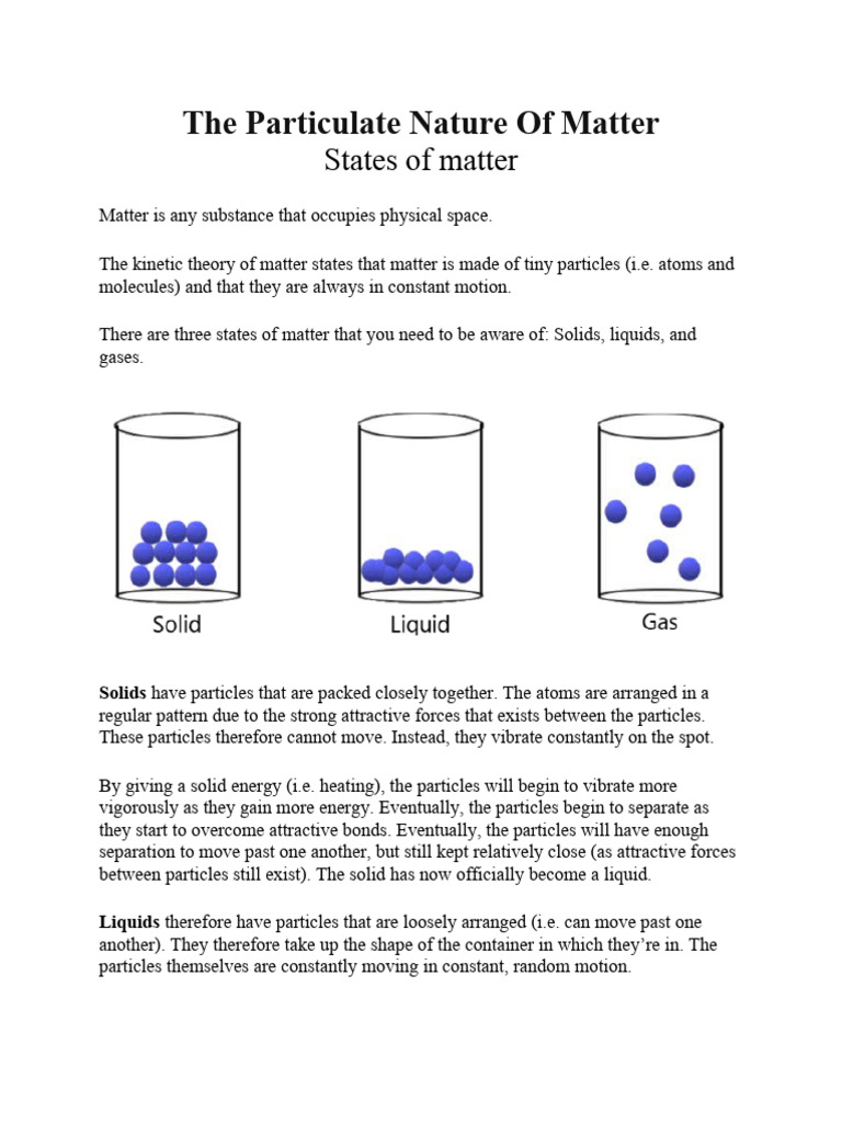 The Particulate Nature of Matter | PDF | Ion | Chemical Bond