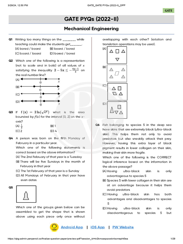 Gate - Gate Pyqs (2022-II) | PDF | Strength Of Materials | Ultimate Tensile Strength