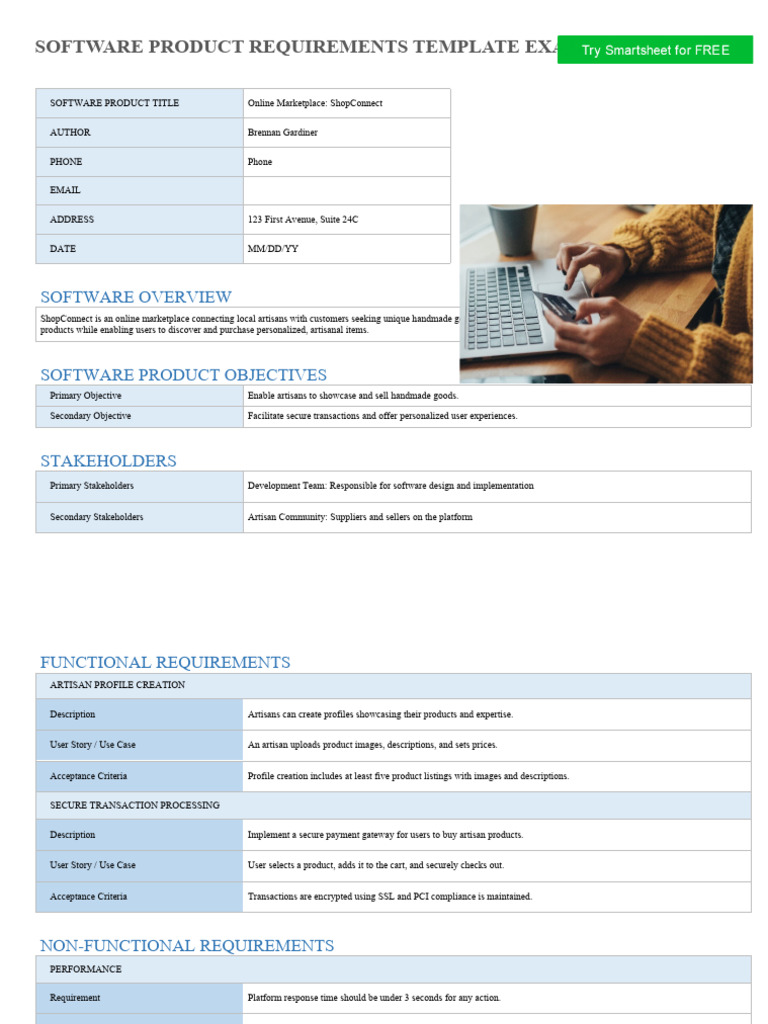 IC Software Product Requirements Template Example - WORD | PDF | Risk ...