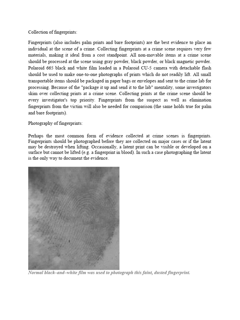 Collection of Fingerprints | PDF | Fingerprint | Camera