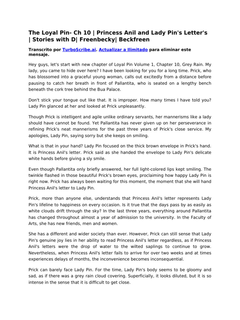 The Loyal Pin- Ch 10 _ Princess Anil and Lady Pin's Letter's _ Stories ...