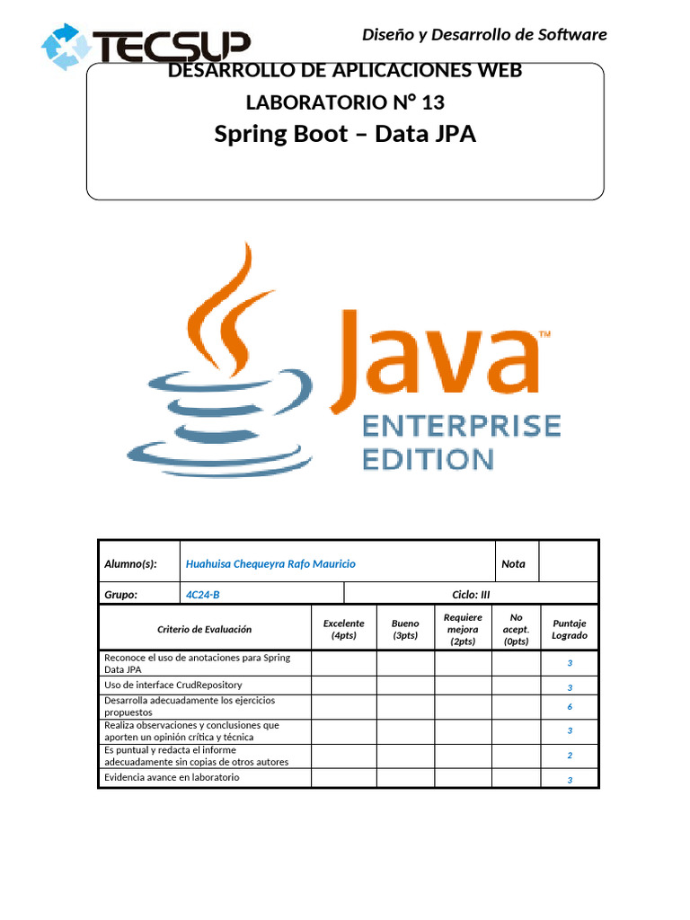 Glab S13 Dapaza 2023 02 | PDF | Laboratorios | Java (lenguaje de programación)