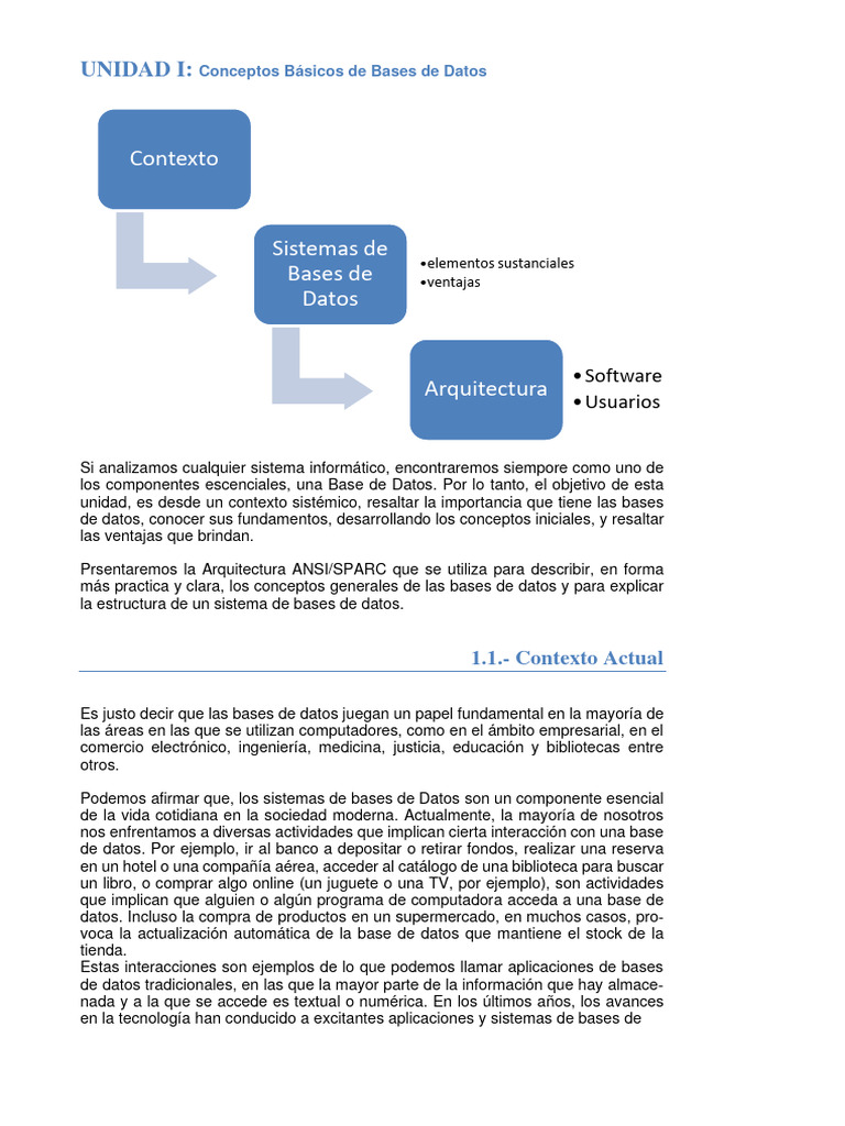 Modulo Unidad 1 - Bases de Datos Estructurados 2023 | PDF | Bases de datos | Archivo de computadora