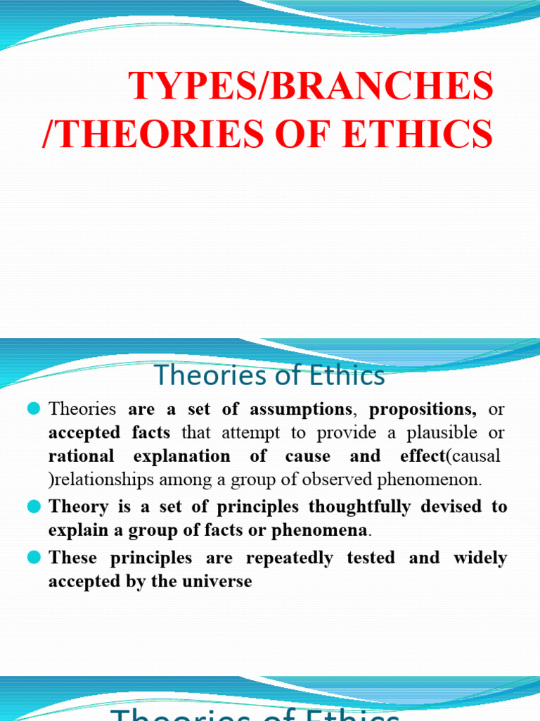 Types and Theories of Ethics | PDF | Utilitarianism | Virtue