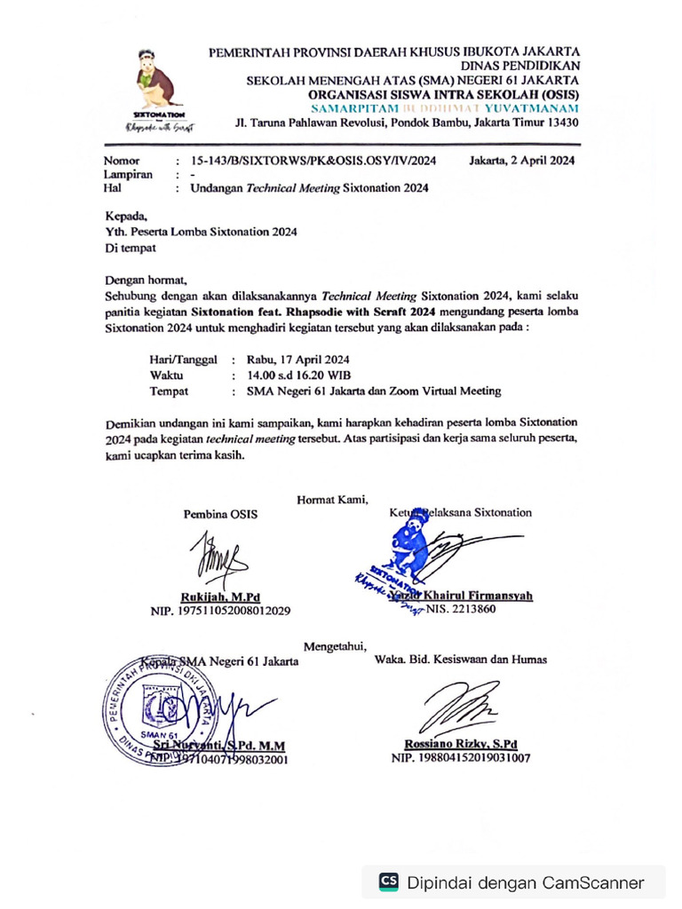 Surat Undangan Technical Meeting | PDF