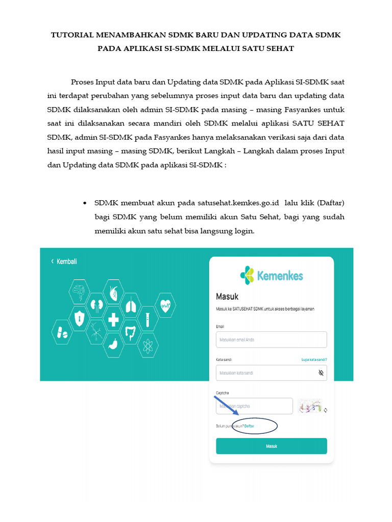 Tutorial Menambahkan SDMK Baru Dan Updating Data SDMK Pada Aplikasi Si Kirim | PDF