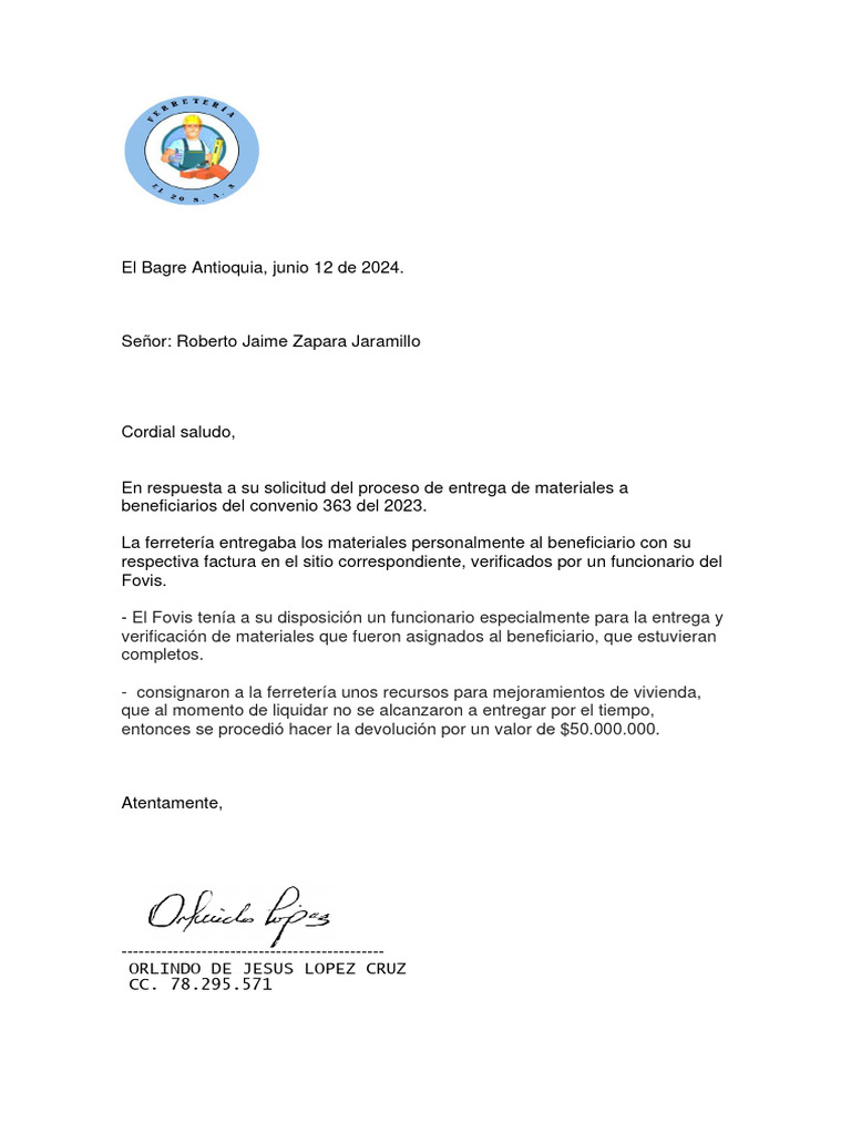 Carta Al Señor Roberto | PDF