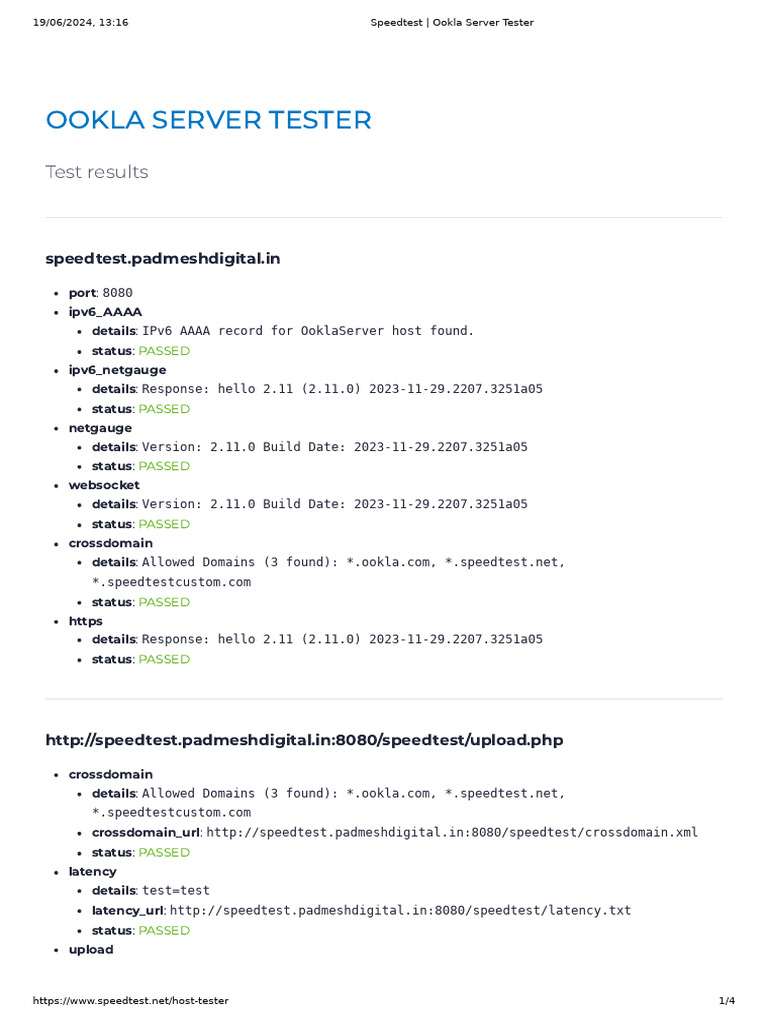Speedtest - Ookla Server Tester | PDF | Hypertext | Internet Protocols