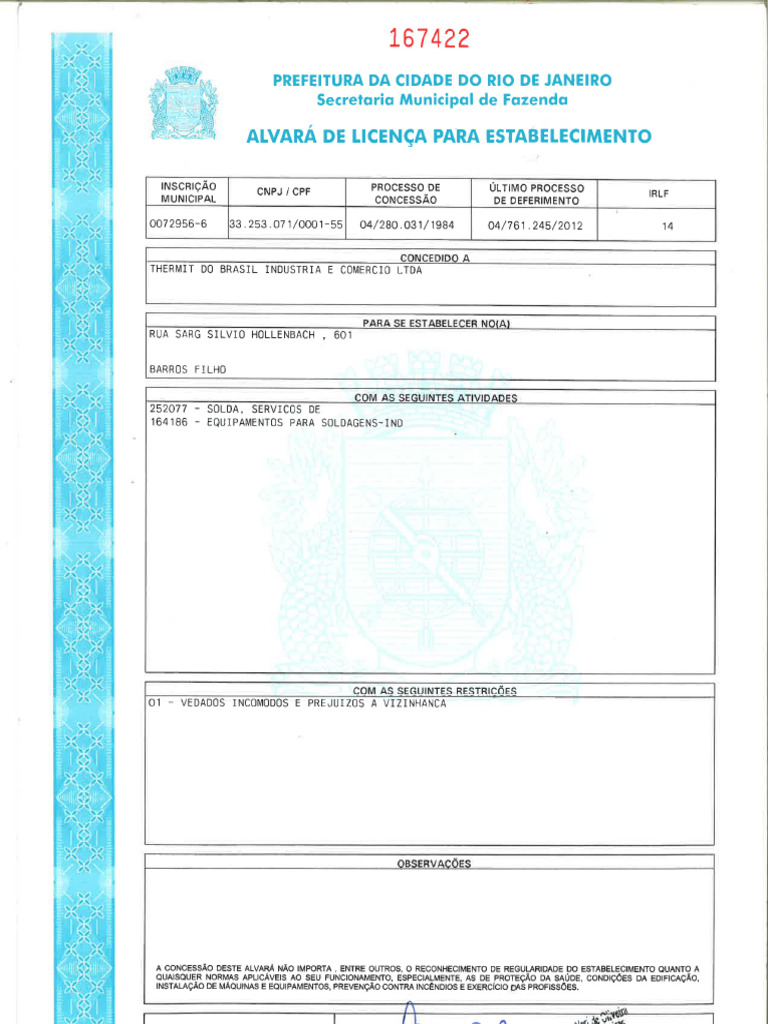 1.5 Alvará de Funcionamento | PDF