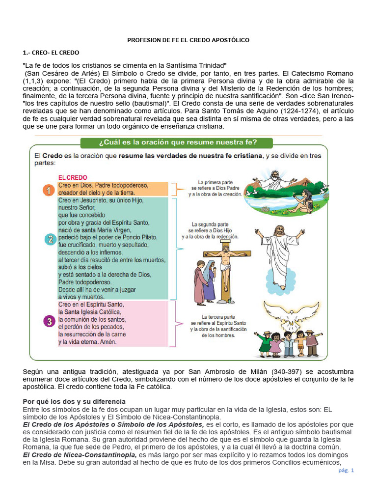 Hna. Jenny PROFESION DE FE EL CREDO APOSTÓLICO - CHARLA | PDF | Credo ...