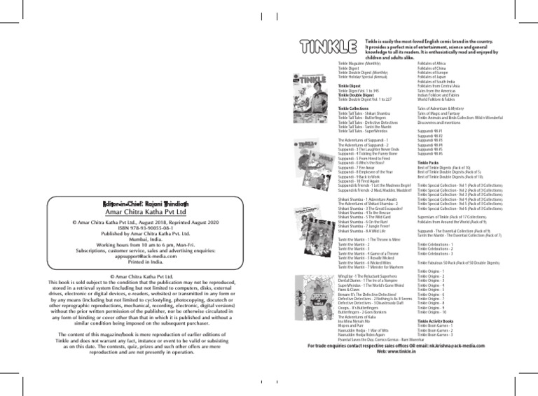 Tinkle Double Double Digest 21 Imprint | PDF | Asian Comics | Comics