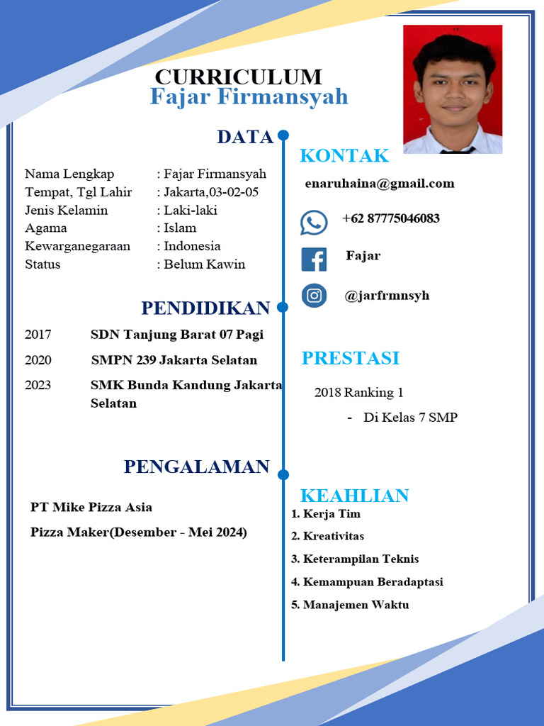 Berkas Lamaran - Fajar Firmansyah PDF | PDF