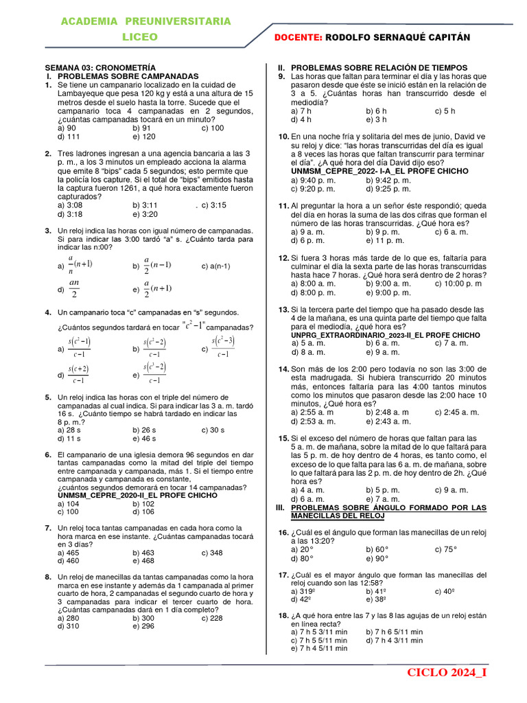 RM Sernaque 25.01 Cronometria | PDF | Reloj | Reloj