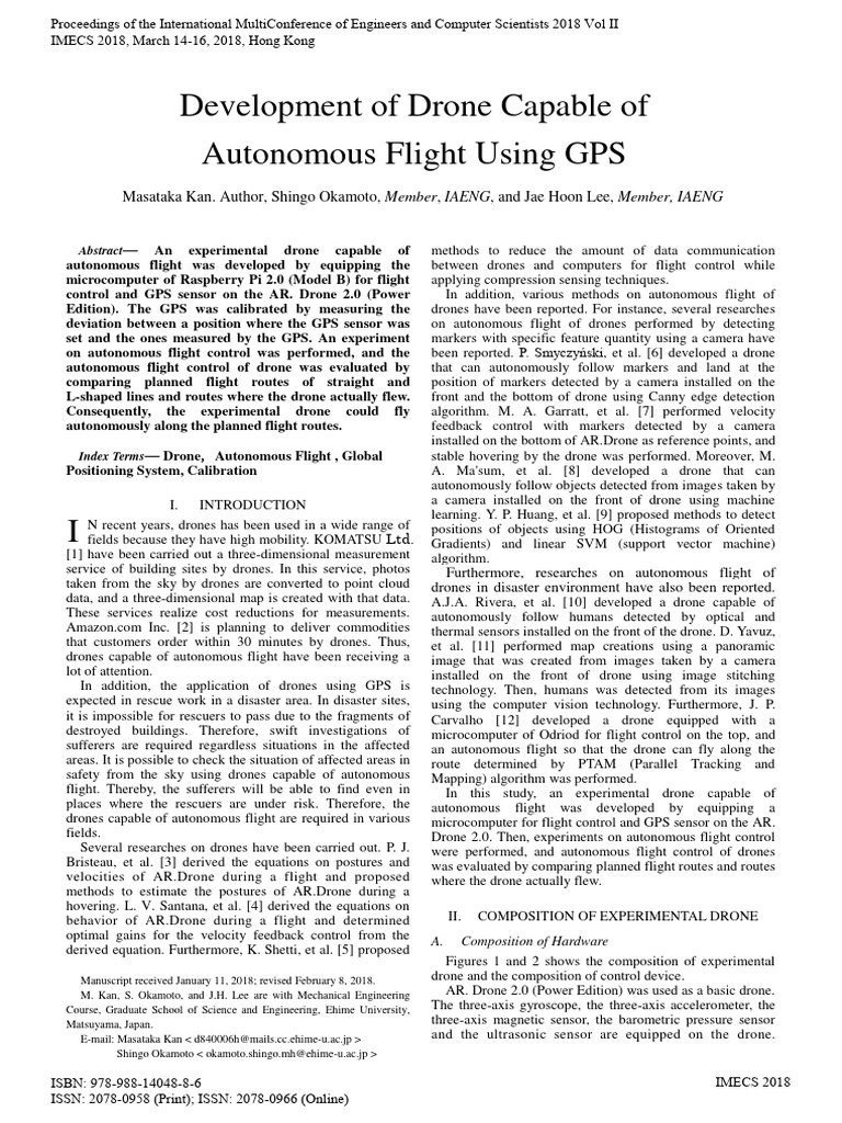 Autonomous Drone Flight Control System | PDF | Latitude | Unmanned ...