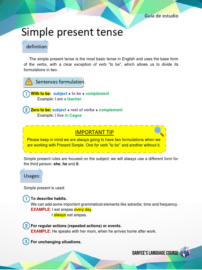 Simple Present | PDF | Grammatical Tense | Verb