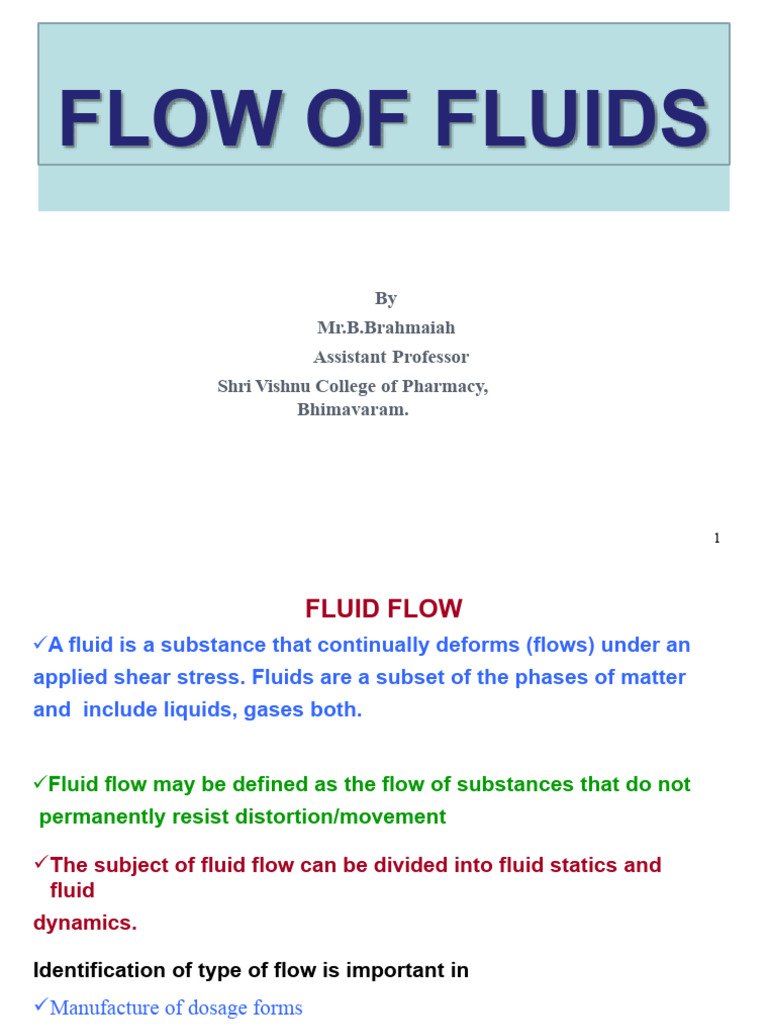Flow of Fluids | PDF | Reynolds Number | Fluid Dynamics