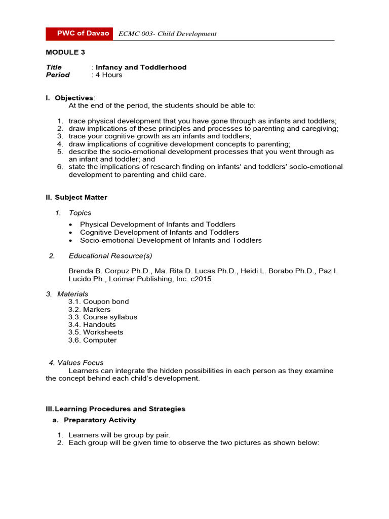 Module 3 | PDF | Infants | Language Acquisition