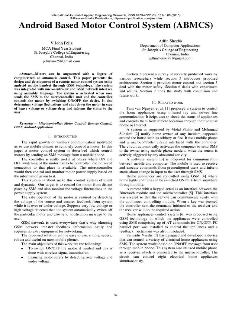 Ijaer Abmcs | PDF | Microcontroller | Relay