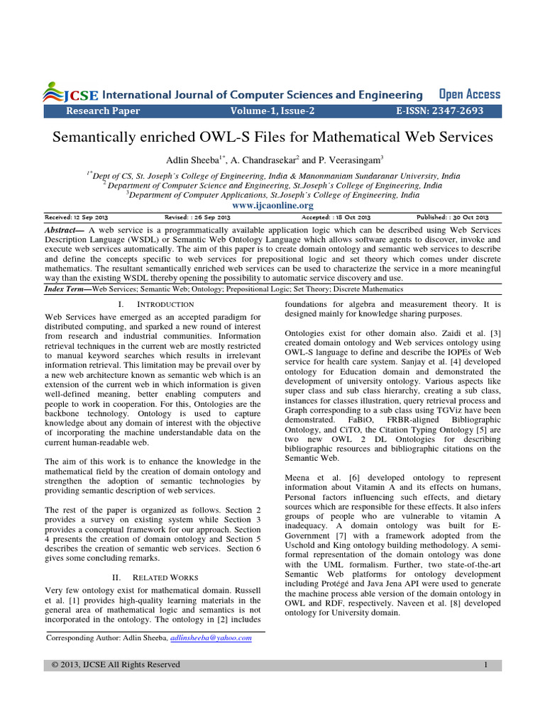 IJCSE-Semantically Enriched | PDF | Ontology (Information Science) | Semantics
