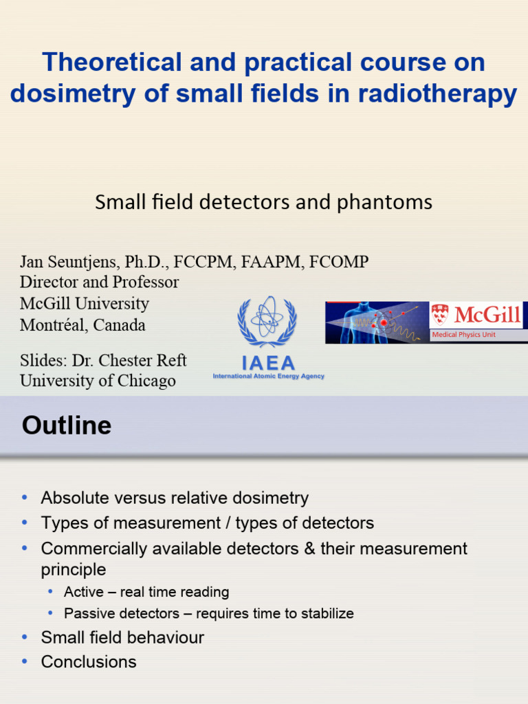 Theoretical and Practical Course On Dosimetry of Small Fields in Radiotherapy | PDF | Dosimetry ...