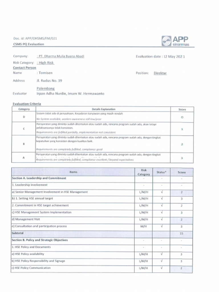 PT DMBA PQ 060821 | PDF