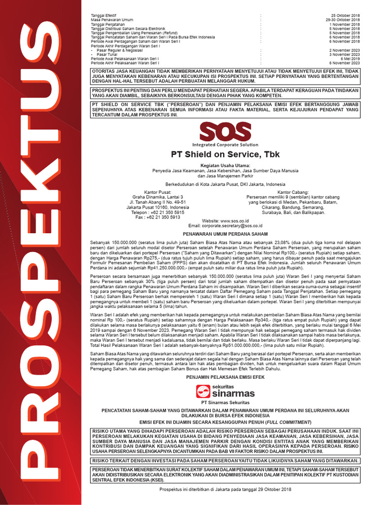 Prospektus Sos | PDF | Pengelolaan Keuangan & Uang