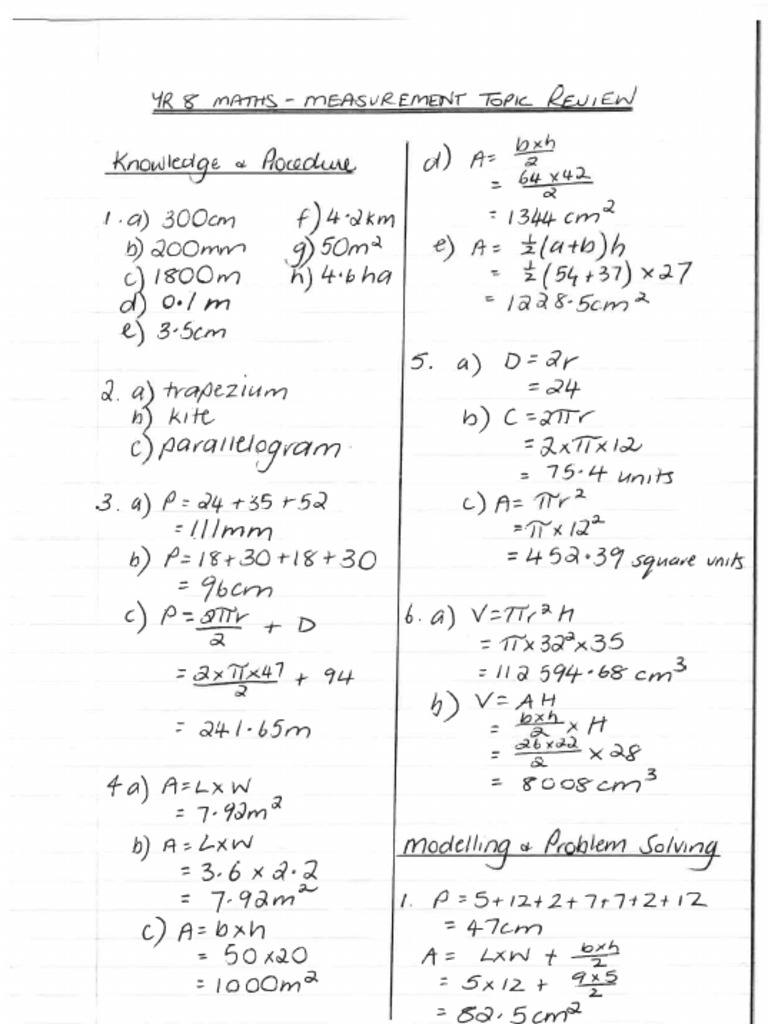 Topic Review MEASUREMENT_ANSWERS | PDF